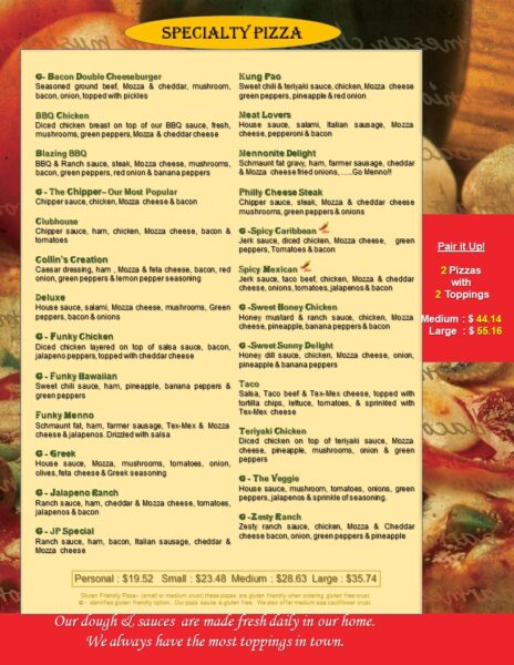 Our Menu – Pizza Haven